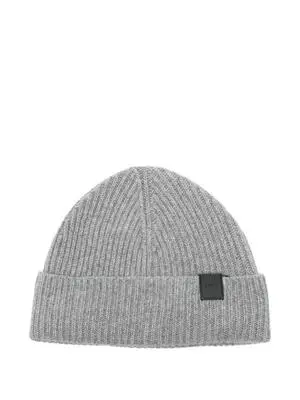 JUUN.J Ribbed Logo-patch Beanie - Grey