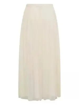 Alpha Studio Pleated Tulle Midi Skirt