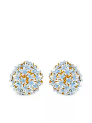 Oscar De La Renta Floral Stud Earrings - Blue