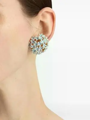 Oscar De La Renta Floral Stud Earrings