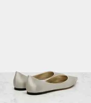 JIMMY CHOO Love Satin Ballet Flats - Silver