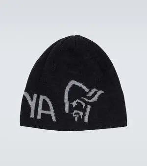 NORRONA Logo Wool Beanie - Grey