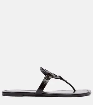 Tory Burch Miller Leather Thong Sandals - Black