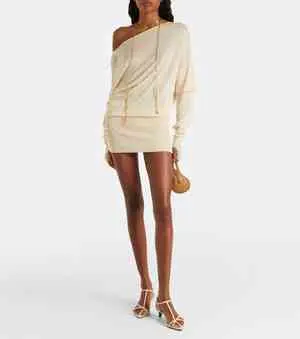 AYA MUSE Draped One-shoulder Minidress