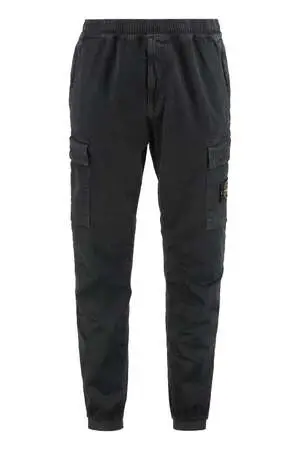 Stone Island Cotton Cargo Pants - Black