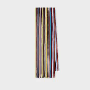 Paul Smith Knitted Merino Wool 'signature Stripe' Scarf - Multicolour