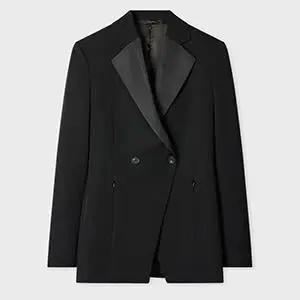 Paul Smith Satin Trim Structured Double-breasted Blazer