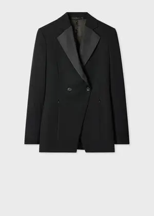 Paul Smith Satin Trim Structured Double-breasted Blazer