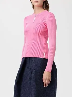 Sunnei Ribbed Knit Top With Zipper Detail