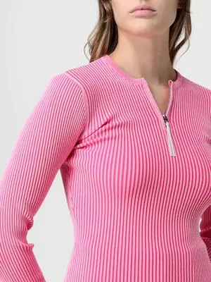 Sunnei Ribbed Knit Top With Zipper Detail