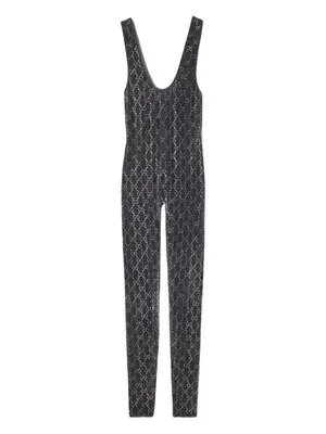 Gucci Gg Crystal Chenille Jumpsuit - Grey