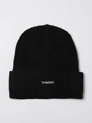Pinko Ribbed Beanie - Black
