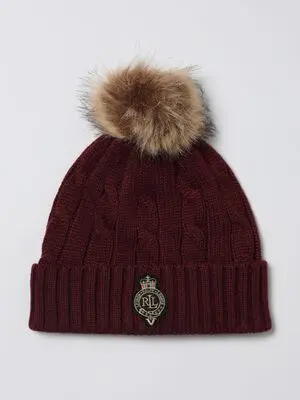 Ralph Lauren Beanie With Pom Pom - Burgundy
