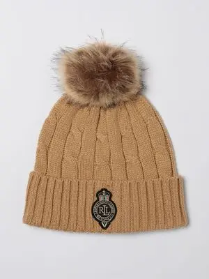 Ralph Lauren Beanie With Pom Pom - Camel
