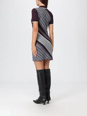 Casablanca Striped Knit Shirt Dress