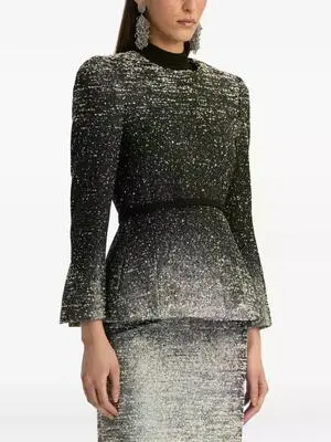 Oscar De La Renta Ombré Bouclé Jacket