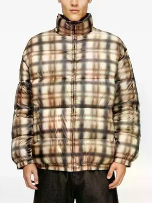 DIESEL® Reversible Jacket With Check Pattern And Drawstring Hem