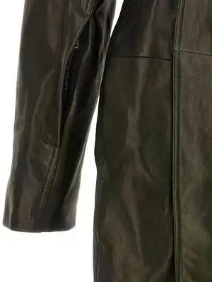 Rick Owens Dracucollar Belted Leather Coat