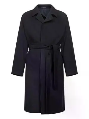 Tagliatore Belted Lapel Coat - Blue