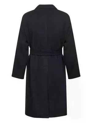 Tagliatore Belted Lapel Coat - Blue