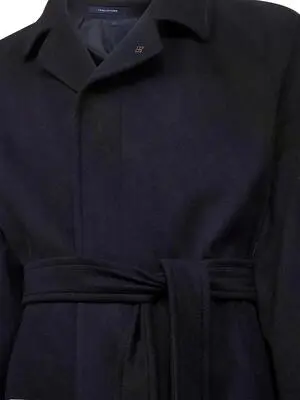 Tagliatore Belted Lapel Coat - Blue