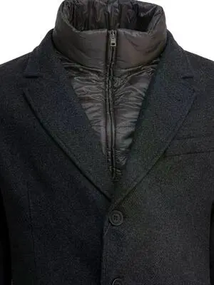 Herno Button Herringbone Coat - Grey
