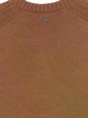 DONDUP Ribbed Crew Neck Long Sleeve Sweater - Brown