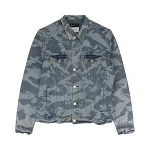 PURPLE BRAND Laser Wrinkled Denim Jacket - Blue