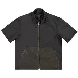 Chrome Hearts Nylon Zip Up Collar Shirt With Leather Pockets
