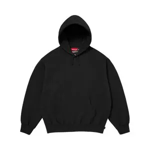 Supreme Satin Appliqué Hooded Sweatshirt - Black