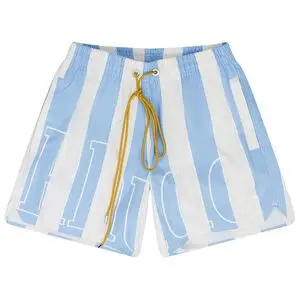 Rhude Logo Striped Swim Trunks - Blue