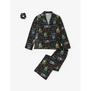 THE DISNEY STORE AT SELFRIDGES Disney X Skinnydip Disneyland Cotton Pyjama And Scrunchie Set - Black