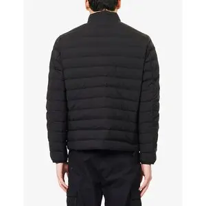 Emporio Armani Badge-embroidered Funnel-neck Shell-down Jacket