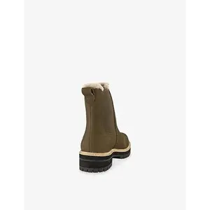 Toms Lined Suede Chelsea Boots - Olive