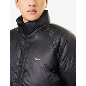 Obey Logo-embroidered Puffer Jacket
