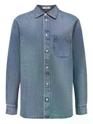 12 STOREEZ Pocket Denim Shirt - Blue