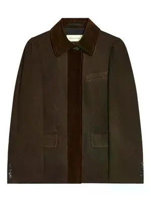 Dries Van Noten Velvet-trim Denim Blazer