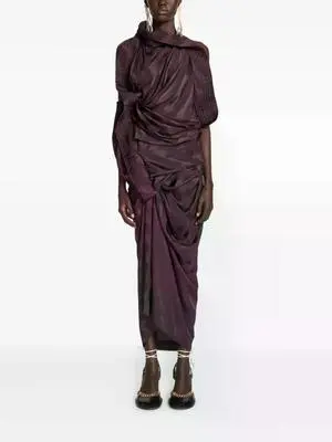 Dries Van Noten Draped-design Silk Maxi Dress