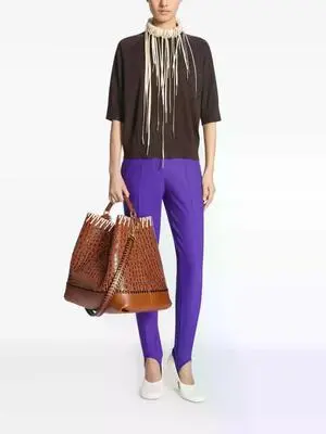 Dries Van Noten Embossed Leather Bucket Bag