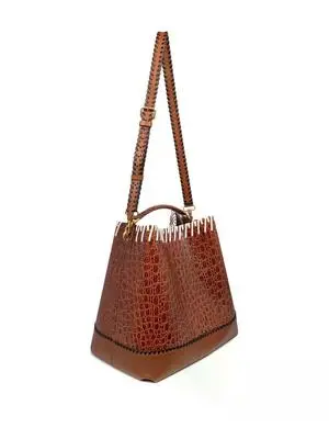 Dries Van Noten Embossed Leather Bucket Bag