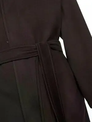 Tagliatore Lapel Belted Coat - Brown