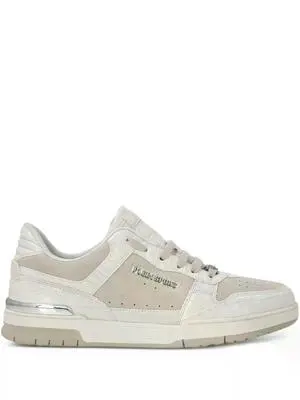 PLEIN SPORT Crocodile-effect Leather Sneakers
