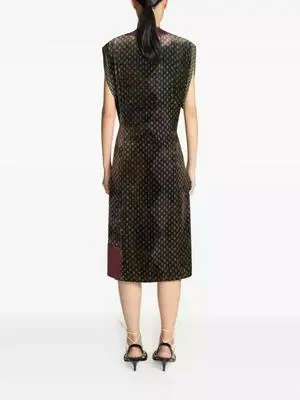 Dries Van Noten Patterned Velvet Wrap Dress