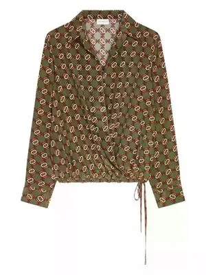 Dries Van Noten Printed Wrap Shirt - Green