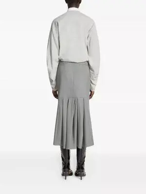 Dries Van Noten Pleated Tailored Midi Skirt