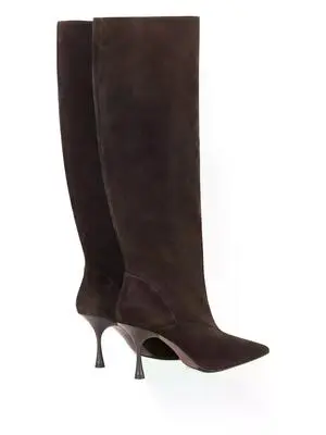 POTAMY Suede Knee-high Stiletto Boots