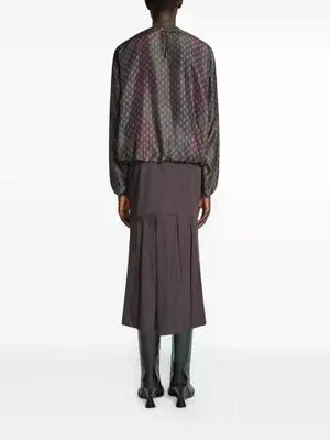 Dries Van Noten Tailored A-line Midi Skirt