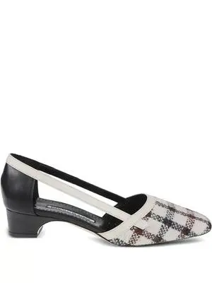 Manolo Blahnik Check-patterned Mid-heel Pumps