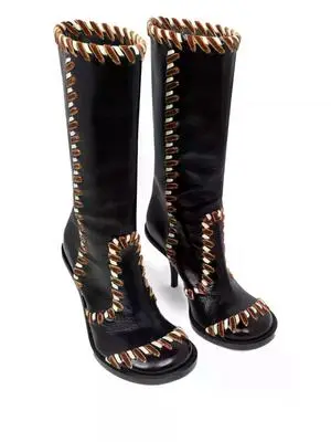Dries Van Noten 90mm Braided Leather Boots