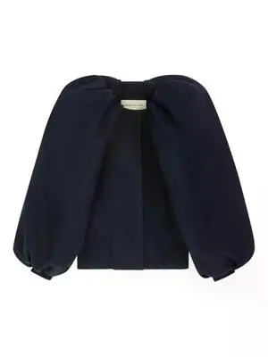 Navy Blue Balloon Sleeve Jackets